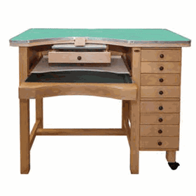 Jeweller's Bench - 8 drawers - Laminated green – DAVTOOLS